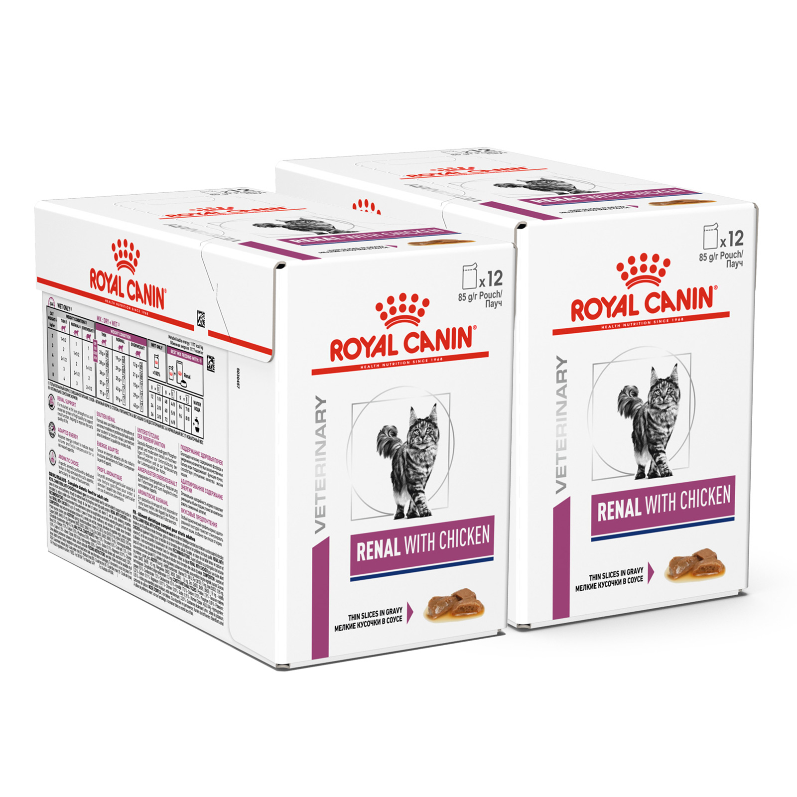 Royal Canin Veterinary Diet Feline Renal Chicken Pouch Wet Cat Food 85gm X 24 6588